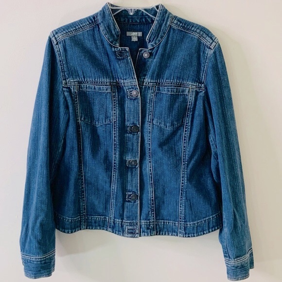 J. Jill | Jackets & Coats | Fitted Denim Jacket Blazer | Poshmark